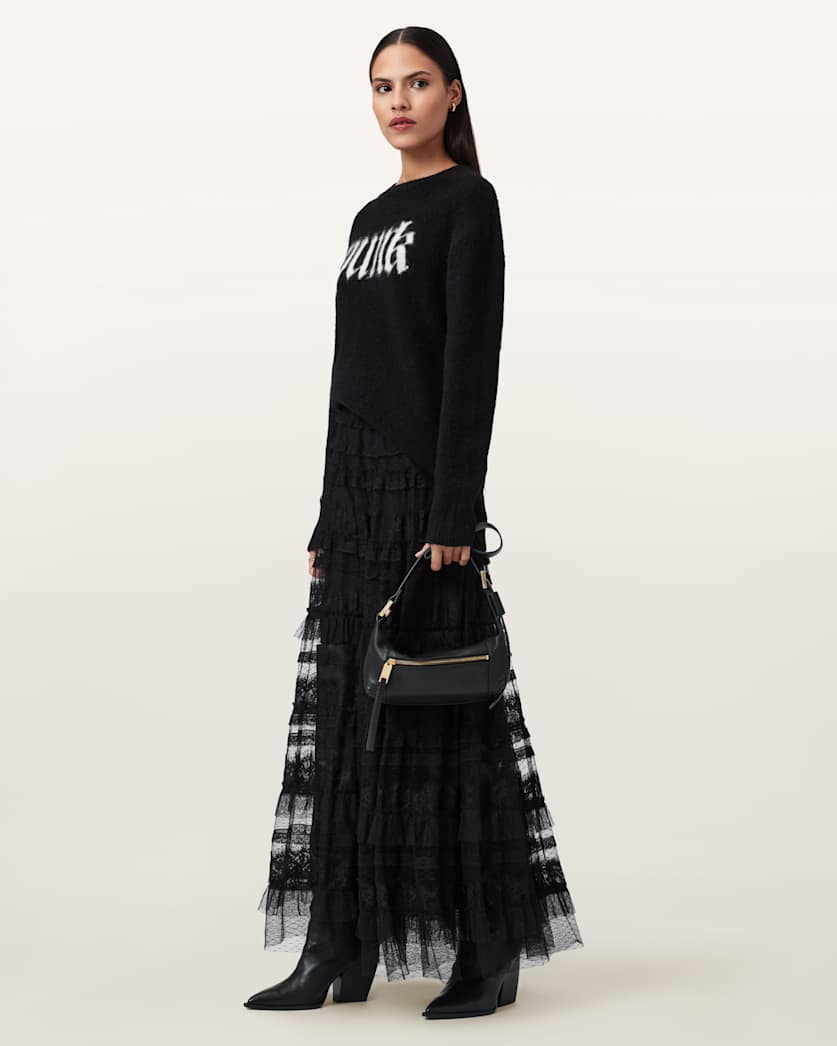 Punk Crew Neck Jumper BLACK/CHALK WHITE | ALLSAINTS
